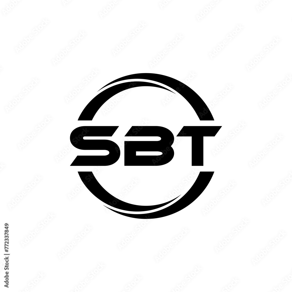 SBT letter logo design in illustration. Vector logo, calligraphy ...