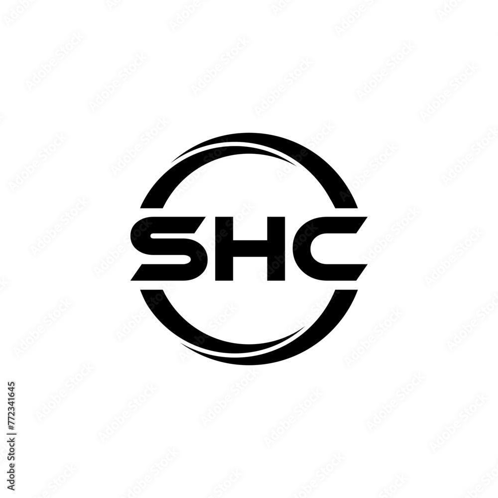 SHC letter logo design in illustration. Vector logo, calligraphy ...