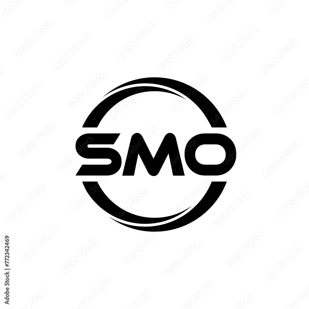 SMO letter logo design in illustration. Vector logo, calligraphy ...