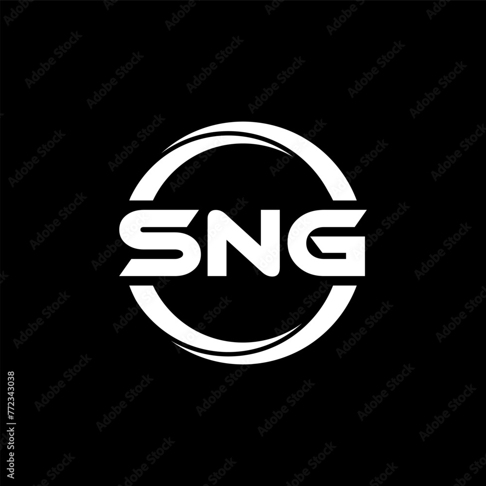 SNG letter logo design in illustration. Vector logo, calligraphy ...