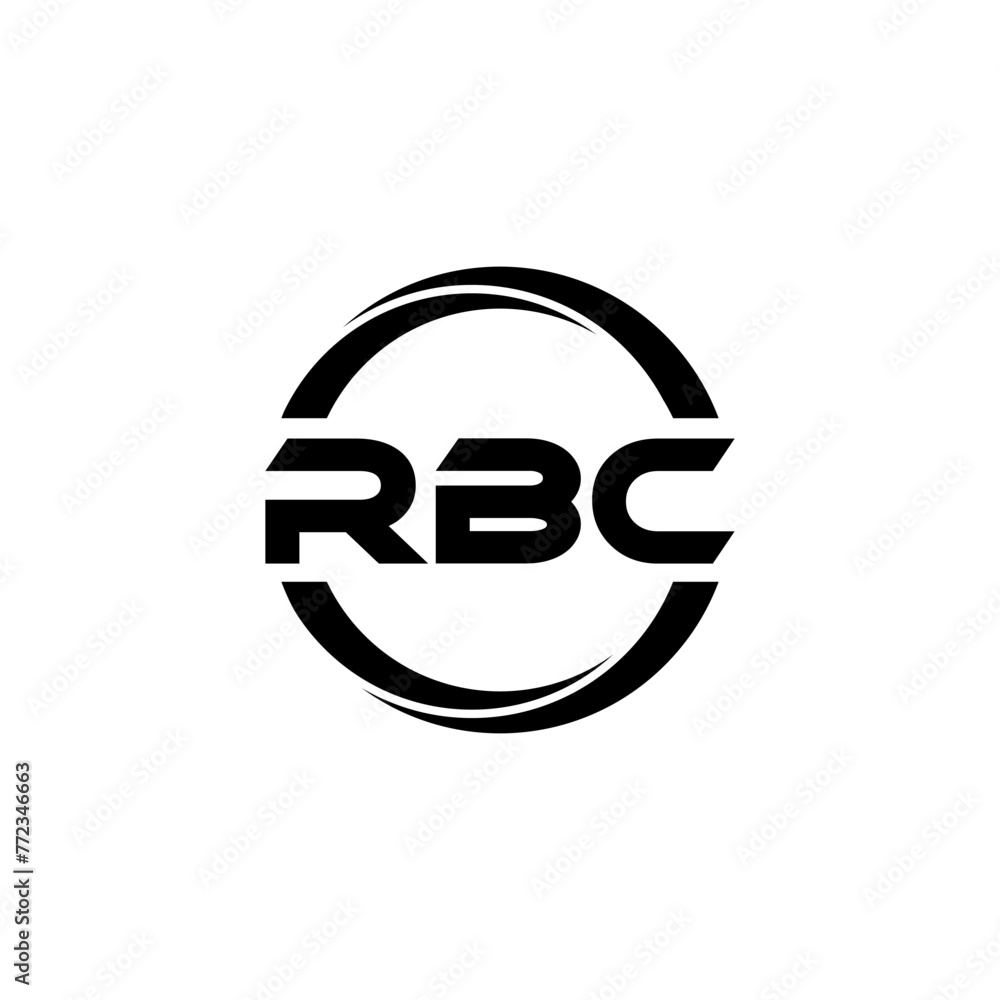 RBC letter logo design in illustration. Vector logo, calligraphy ...