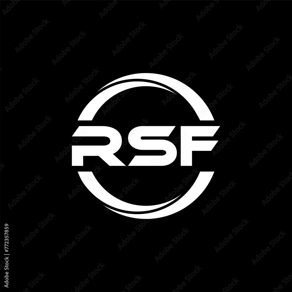 RSF letter logo design in illustration. Vector logo, calligraphy ...