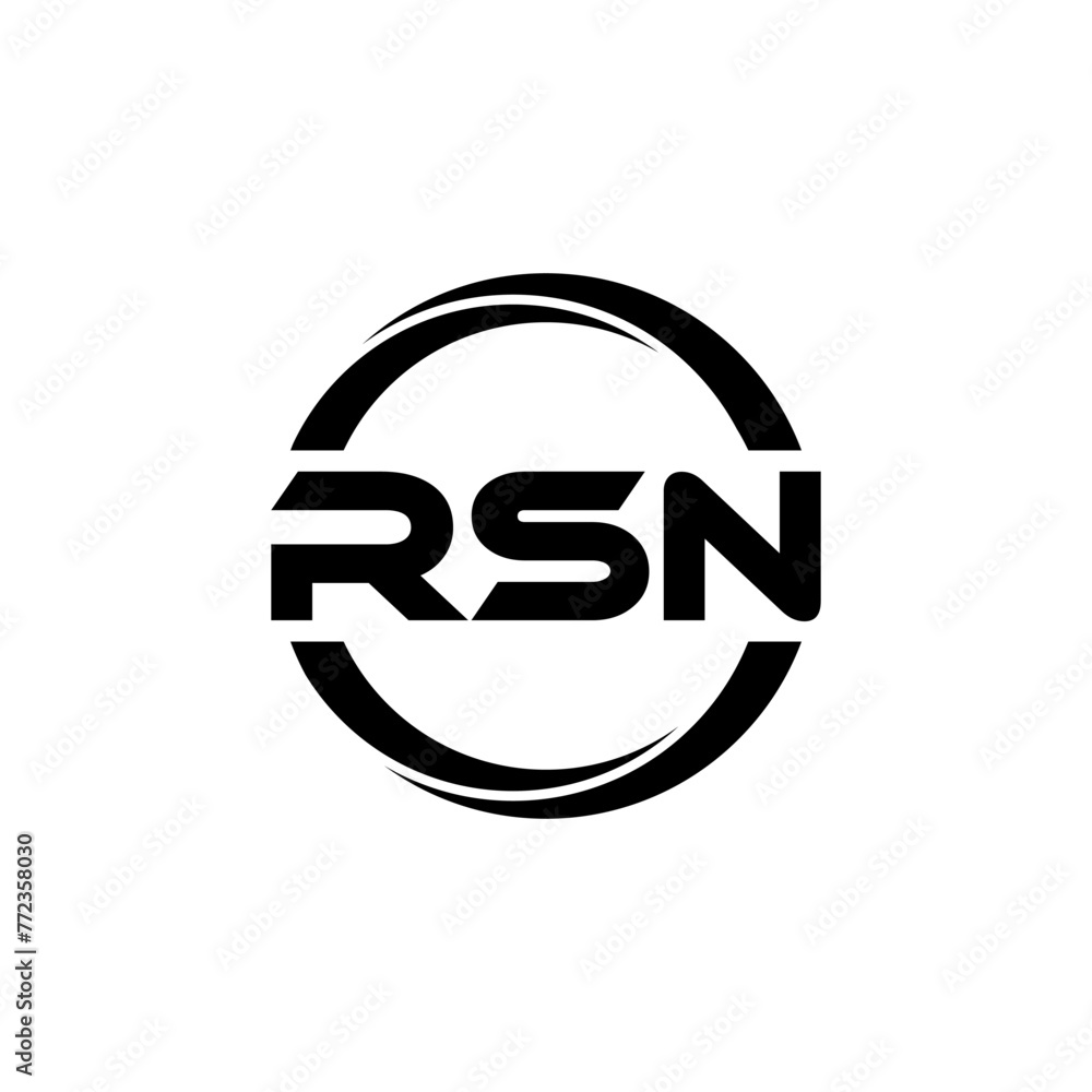 RSN letter logo design in illustration. Vector logo, calligraphy ...