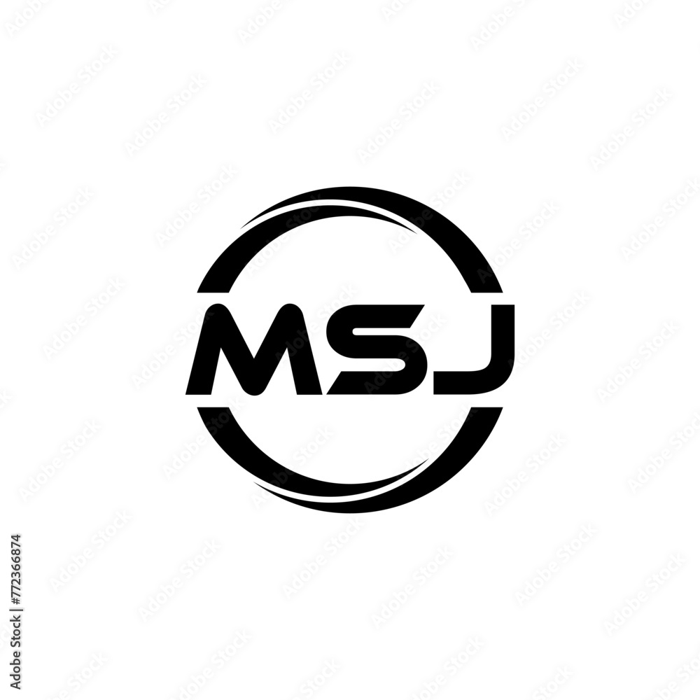 MSJ letter logo design in illustration. Vector logo, calligraphy ...