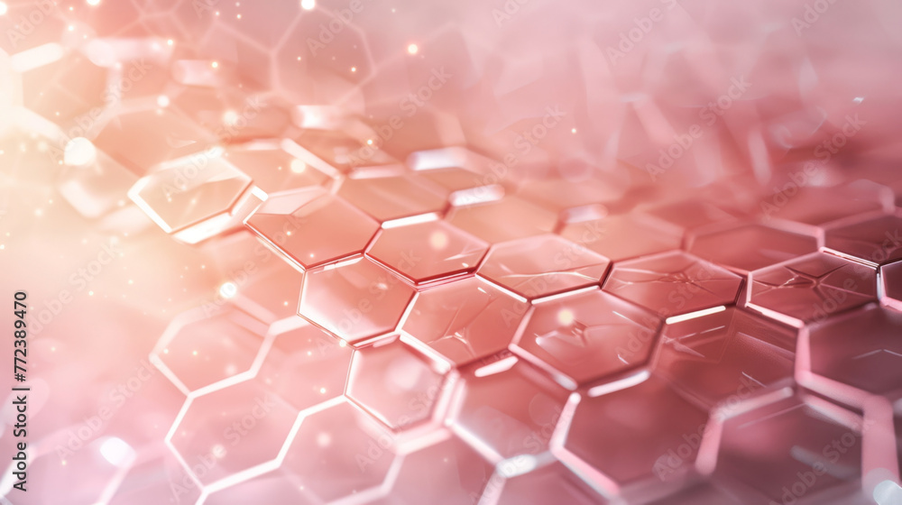 Visualization of retinol smoothing out wrinkles on hexagonal skin ...