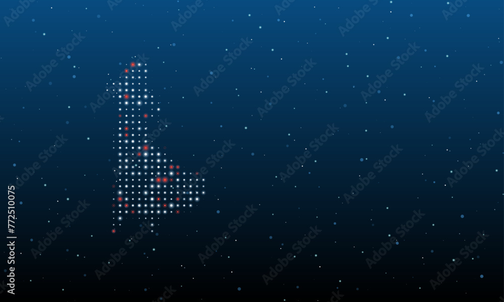 On the left is the lady symbol filled with white dots. Background ...