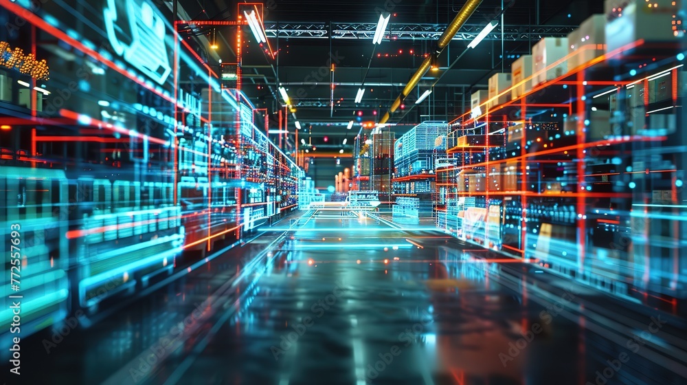 Futuristic Technology Retail Warehouse: Digitalization and ...