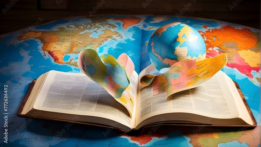 Global religious mission: Evangelization. depiction of an open bible or ...