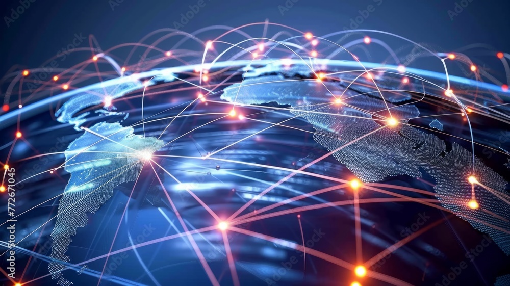 Global network concept with digital planet Earth - A digital ...
