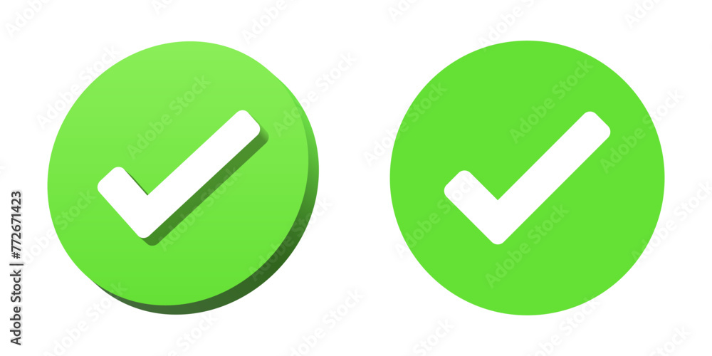 Vector de Stock 3d check mark icon . check box icon with correct ...
