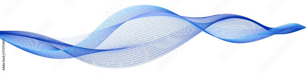 Blue wave swirl swoosh. Undulate sound wave, dynamic twisted lines. Deep blue and teal sea water ...