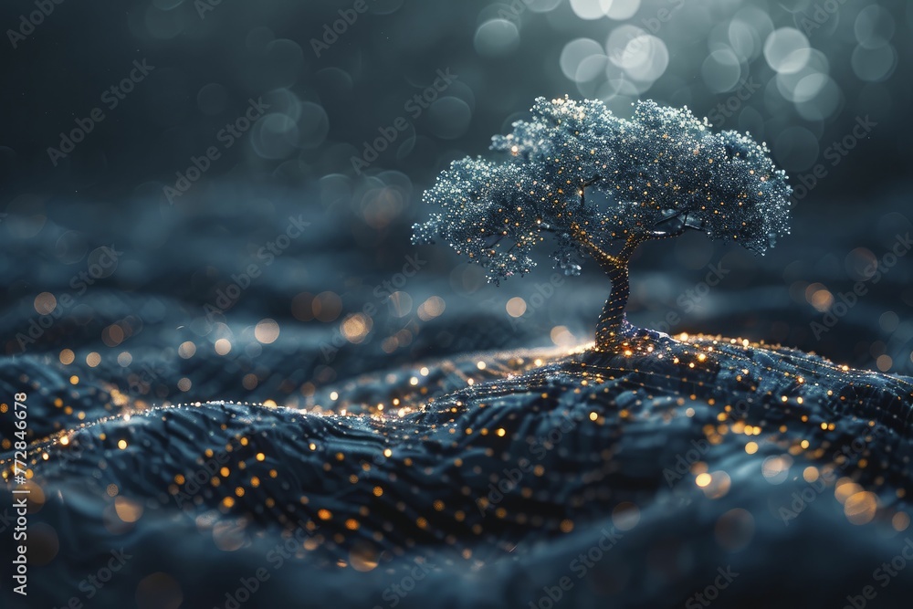 Illustration Stock Silhouette of a digital vine wrapping around a ...