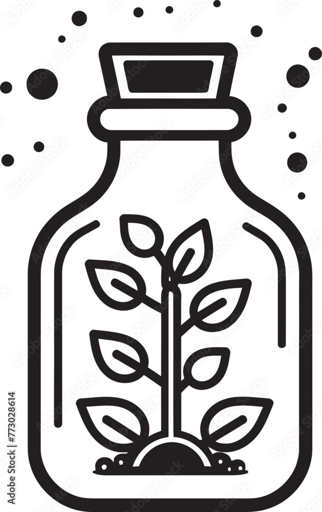 Jarred Eden Emblematic Logo Illustrating Botanical Paradise Encased in ...