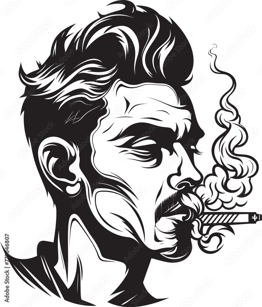 Smoke Signal Vibrant Character Emitting Smoke Cartoon Logo Sign Guy ...
