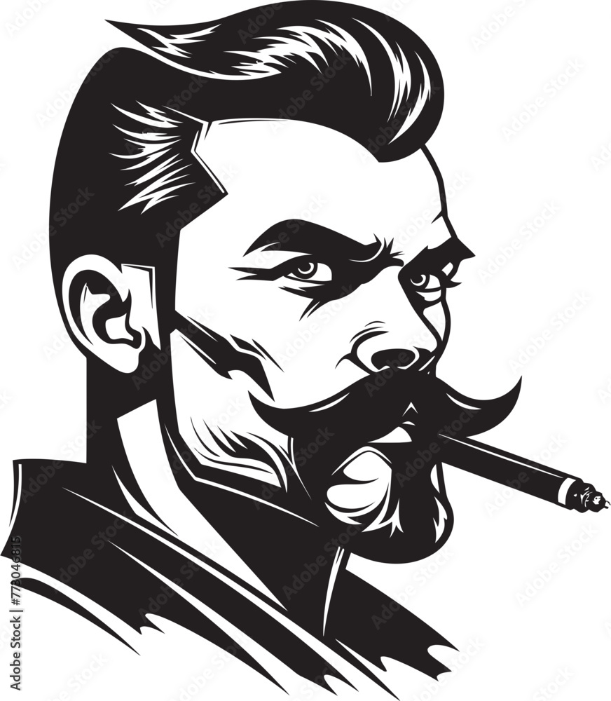 Smokin Stance Cartoon Guy with Smoking Graphic Emblem Edgy Emission ...