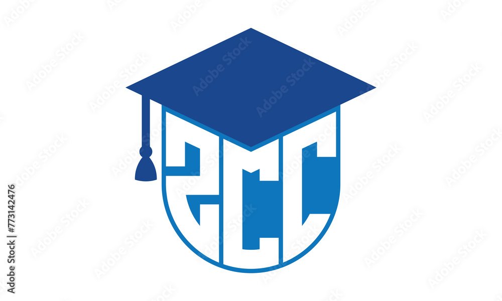 ZCC initial letter academic logo design vector template. school college logo, university logo ...