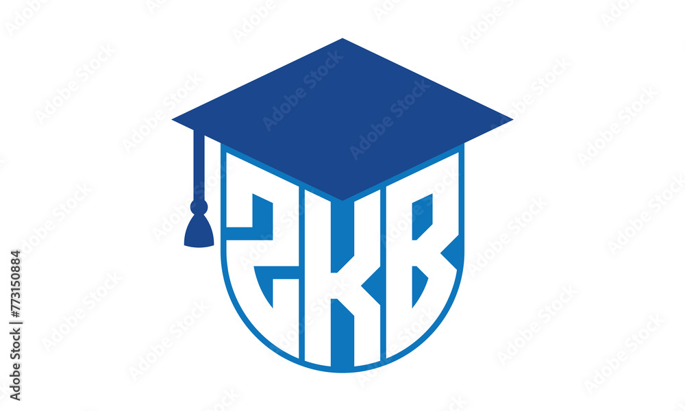ZKB initial letter academic logo design vector template. school college ...