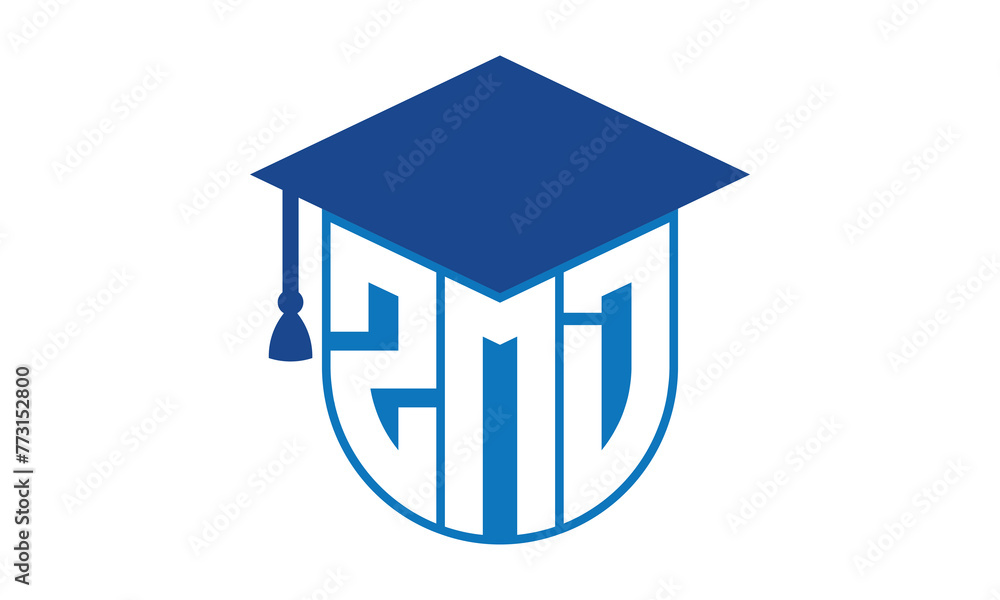 ZMD initial letter academic logo design vector template. school college ...