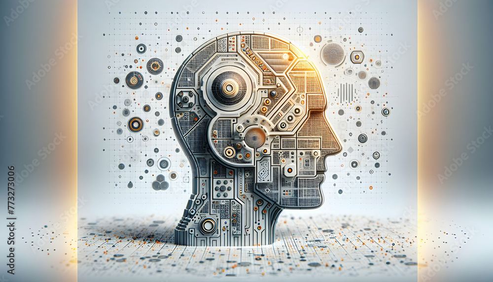 3d flat icon as Cybernetic Canvas Digital grid backdrop with a ...