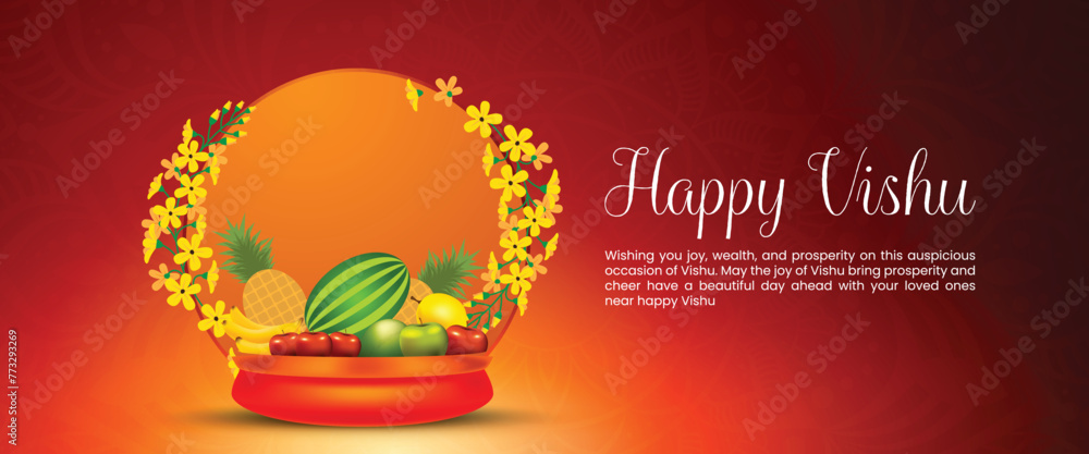vishu festival of kerala new year (vishukkani) poster, card, banner ...