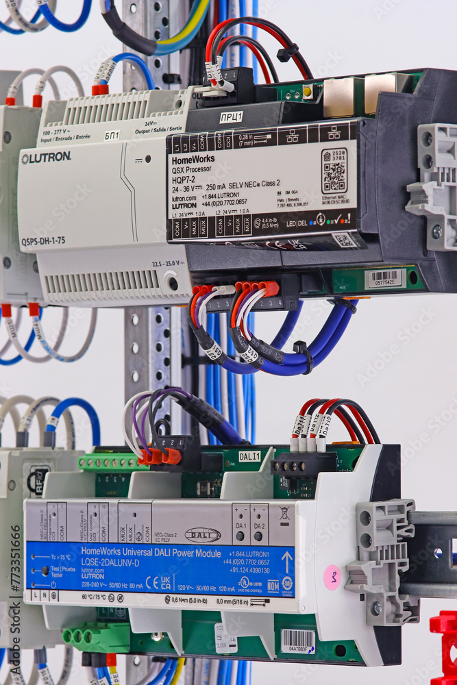 The Lutron electronic module for automatic control is installed in an ...