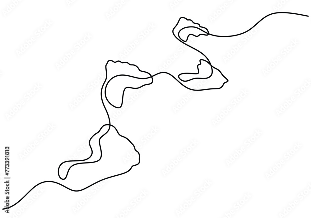 Continuous one line drawing of footsteps Stock Vector | Adobe Stock