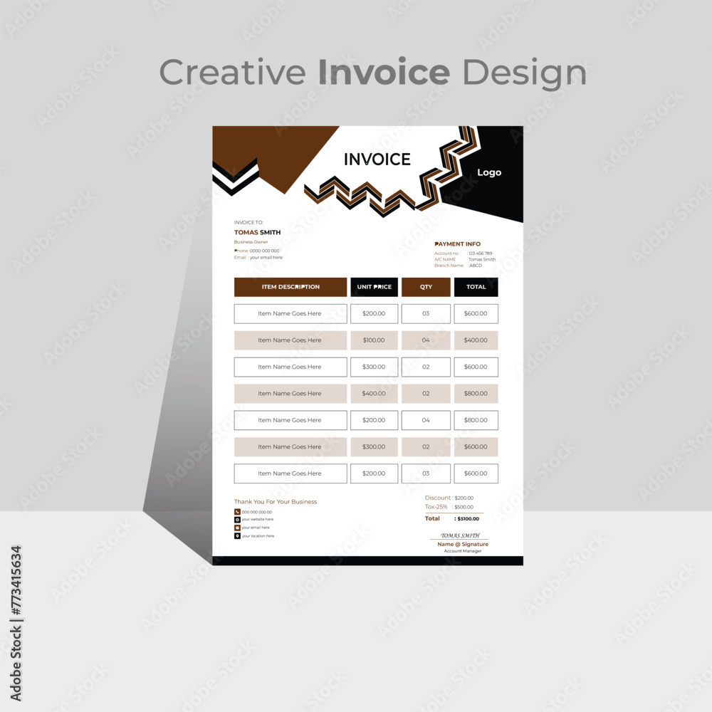 Professional invoice and letterhead design for corporate office ...
