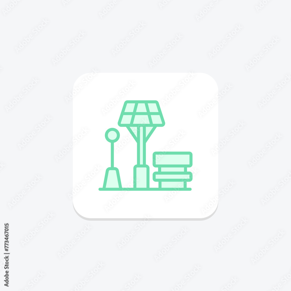 Solar Energy Park icon, energy, park, power, renewable, editable vector ...
