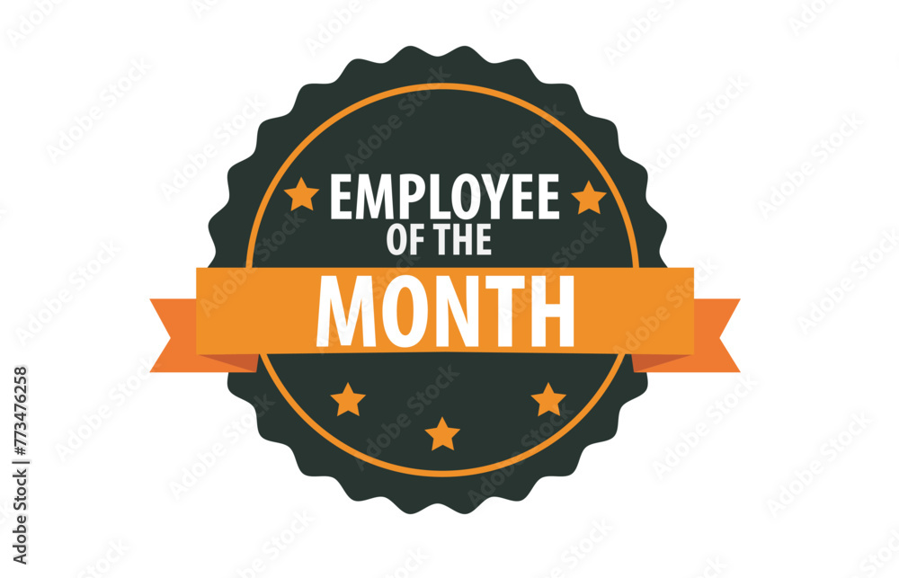 Employee of the month stamp. Vector design concept.Reward worker ...