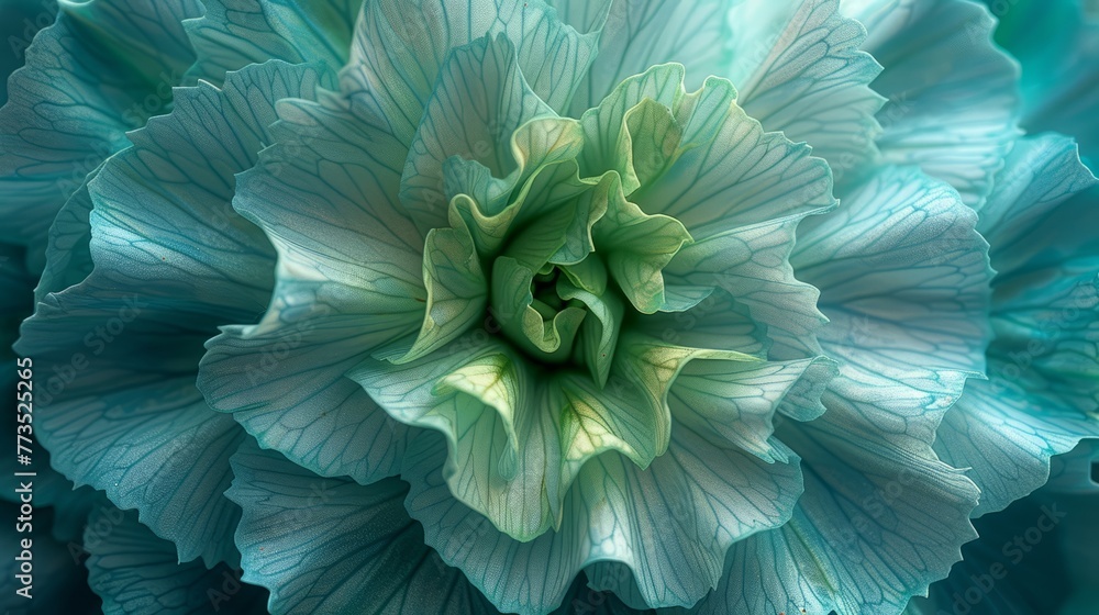 The green carnation pictured above reveals its intricate details ...
