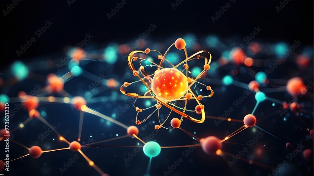Stock-Illustration „Atomic dance: in the complex field of particle ...