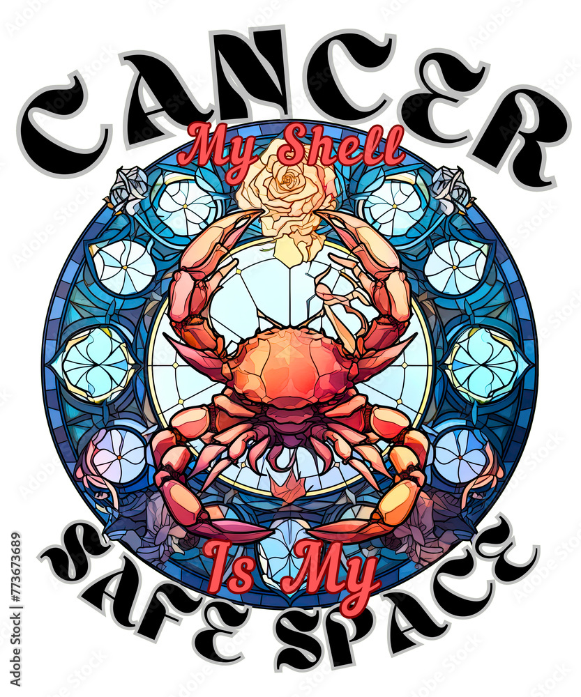 Ilustración de Stock Cancer: My Shell Is My Safe Space. cancer ...