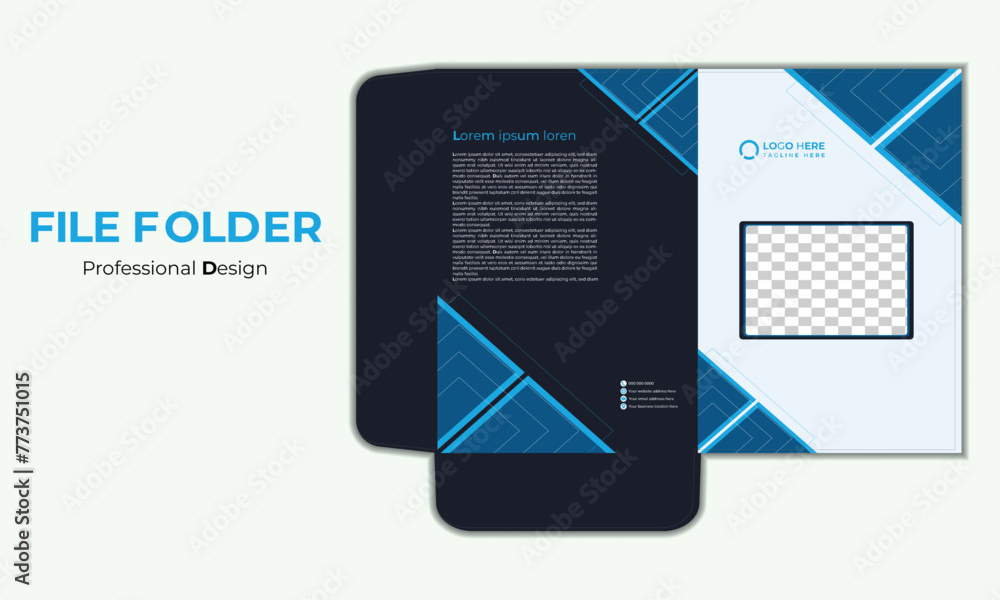 Business presentation file folder template for the corporate office ...