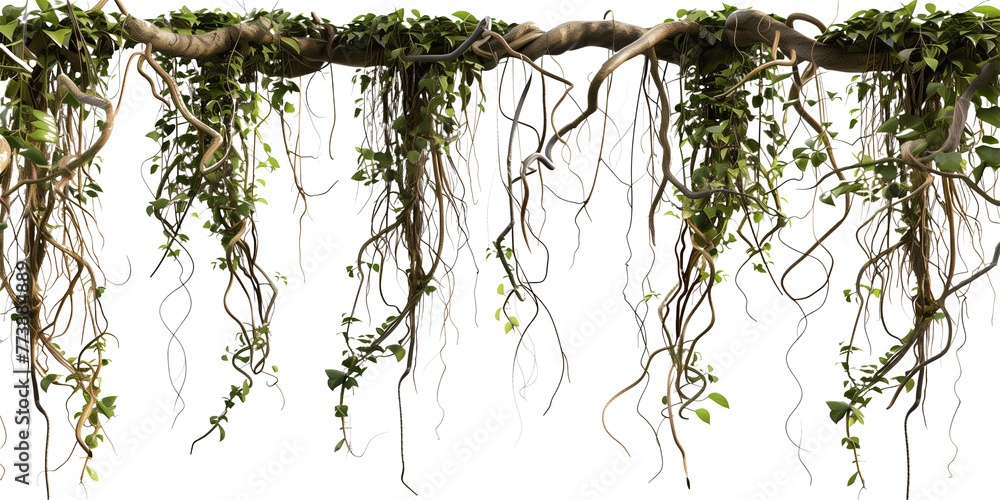 Jungle vines flowing on transparent background Stock Photo | Adobe Stock