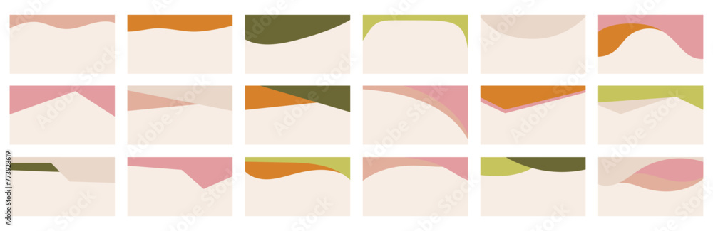 Assortment of different shapes for website headers or footers in modern ...