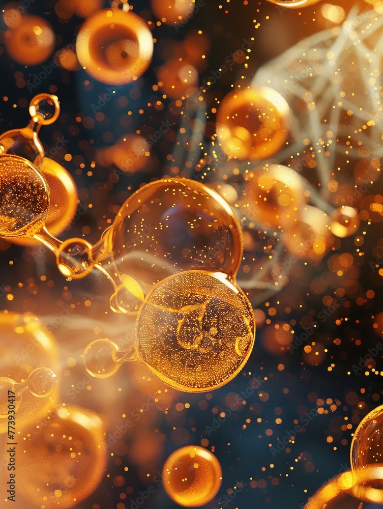 A detailed image of nanoparticles used in drug delivery systems with ...