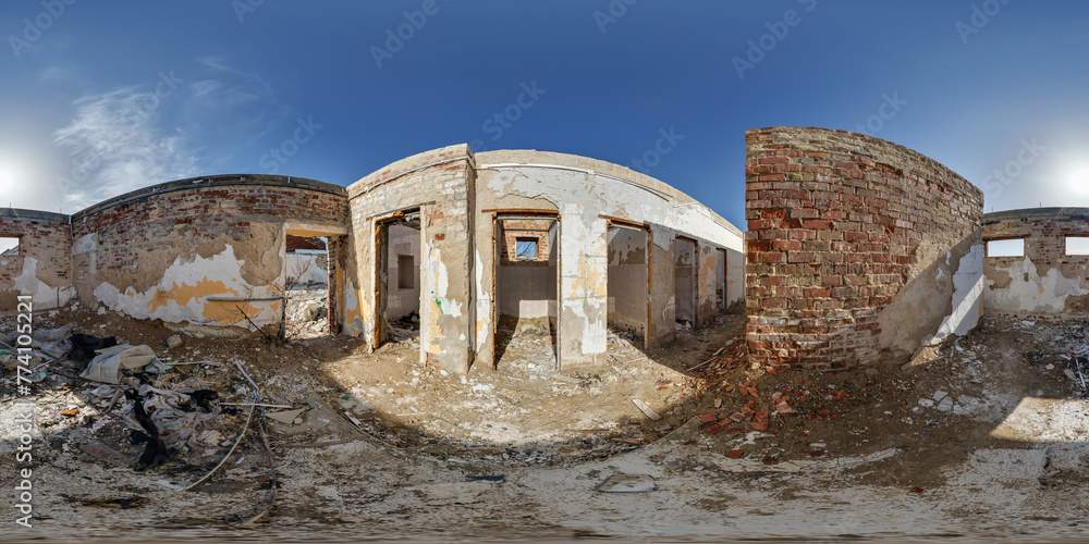 Foto de Stock 360 seamless hdri panorama view inside empty corridor ...