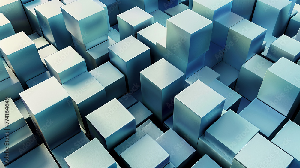 Randomly placed blocks that form a cohesive design, abstract ...