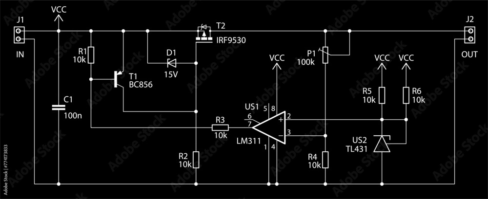 Schematic diagram of electronic device. Vector drawing electrical ...