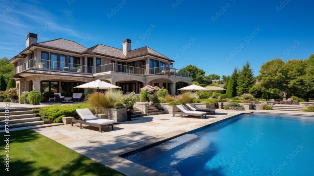 Mediterranean inspired villa with a sprawling garden and a private ...