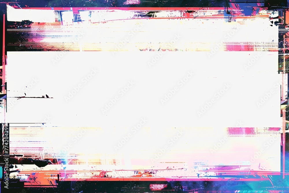 Retro Video Distortion: A distorted retro video frame with a glitching ...