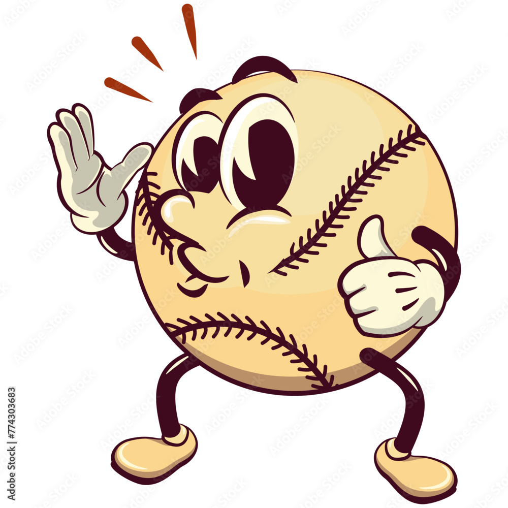 baseball cartoon vector isolated clip art illustration mascot giving a ...