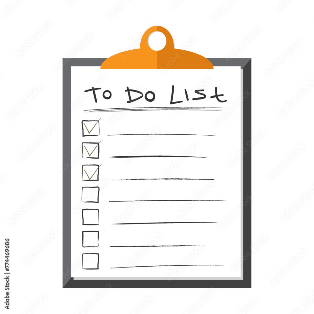To do list illustration with hand drawn text. Checklist, task list on ...