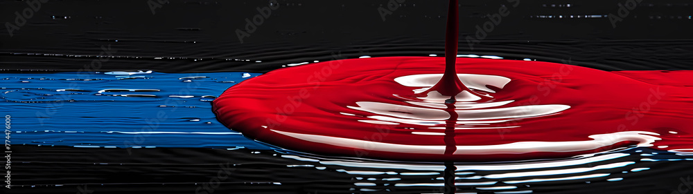 Rich layers of thick red paint cascade fluidly over the expansive ...