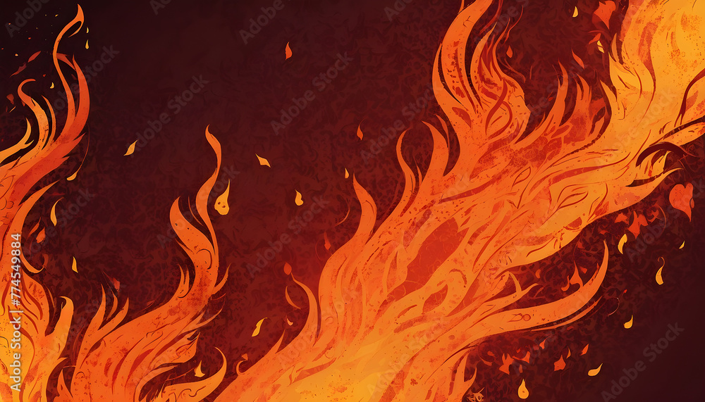 fire blaze illustration. art for backgrounds, textures. hot temperature ...