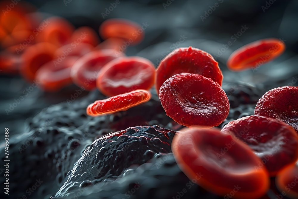 Vivid D Visualization of Red Blood Cells in a Futuristic High ...