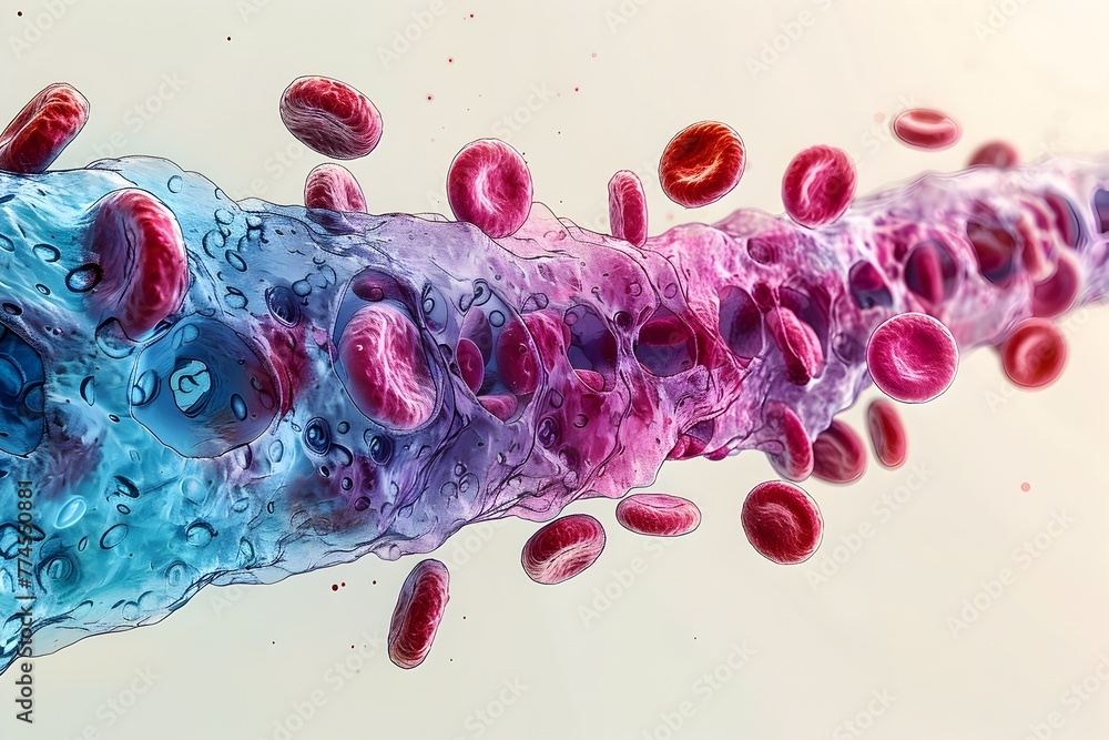 Microscopic of Red Blood Cell Production in Bone Marrow Showcasing ...