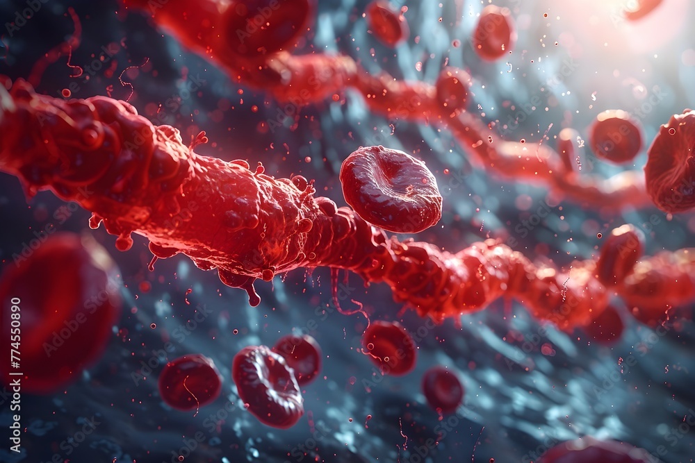Stock-Illustration „D Rendered Animation of Red Blood Cell Origination ...