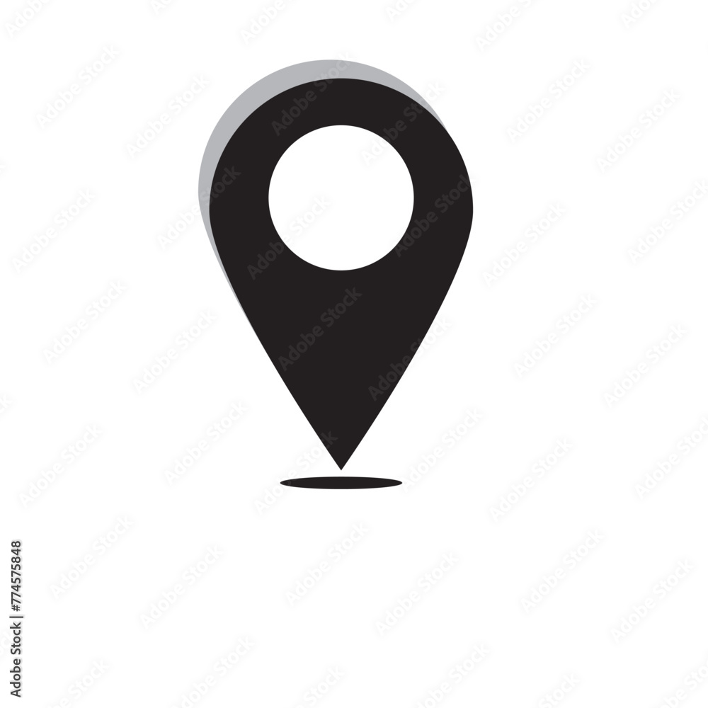 different colors of map pointer icons with soft shadows in a flat style. Vector collection of ...