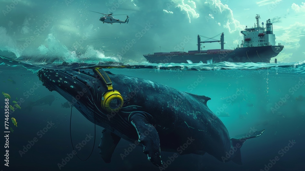Ship noise pollution affects marine life. world ocean day world ...